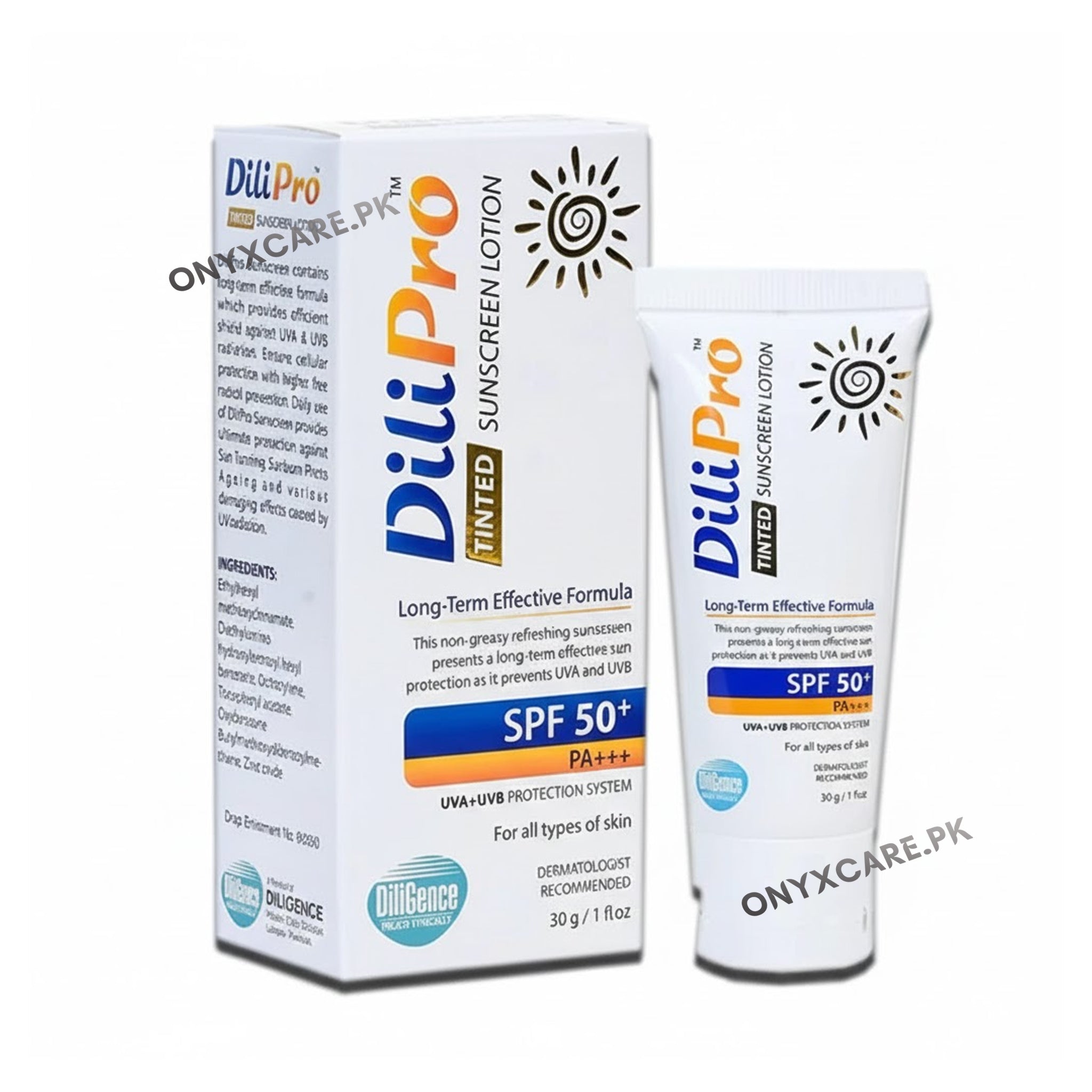 Dilipro Tinted Sunscreen Lotion SPF 50+ 30g – OnyxCare.pk